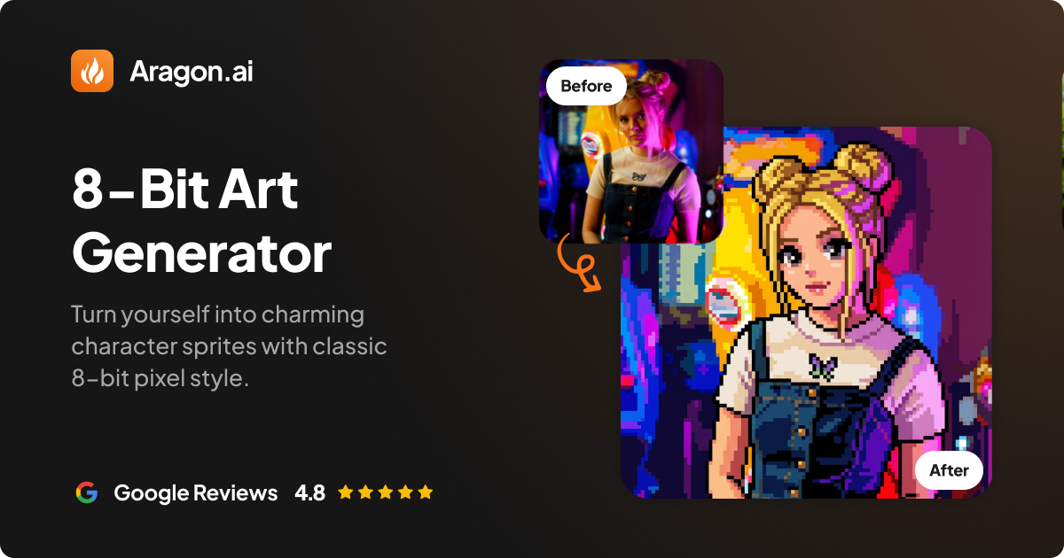 Turn Your Photo into 8-Bit Pixel Art | Aragon 8-Bit Art Generator