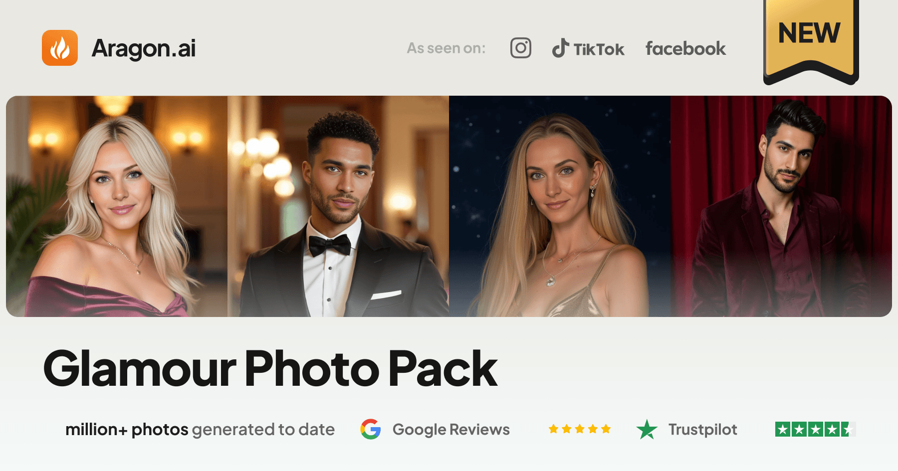 Glamour Portrait Pack – Premium AI Luxury Looks | Aragon.ai