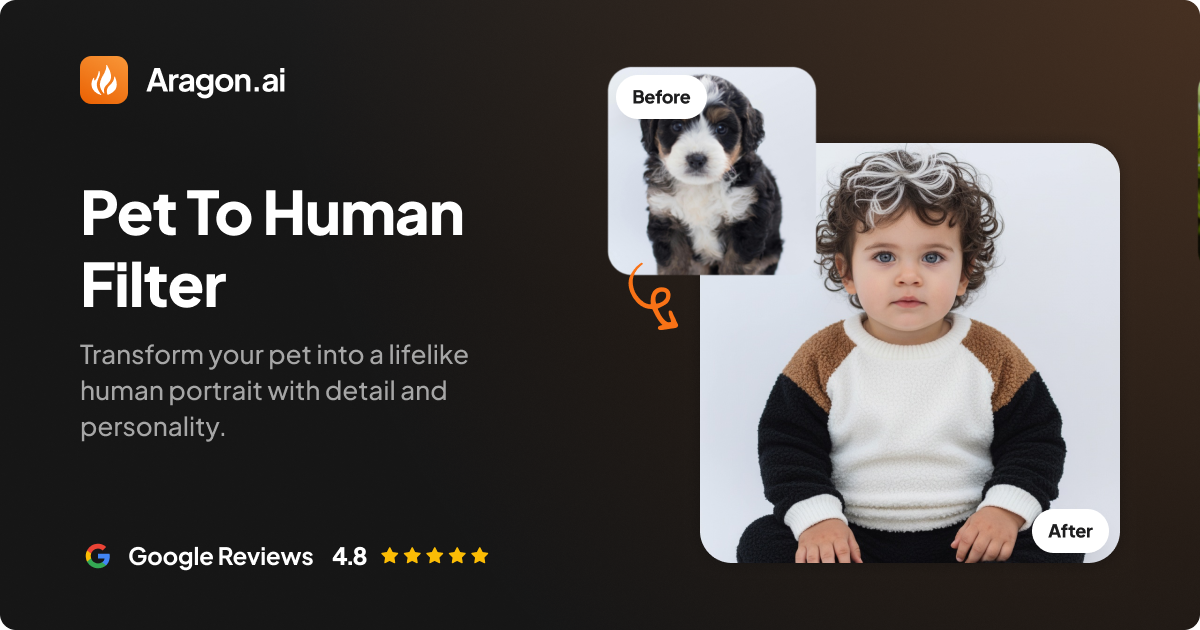 Turn Your Pet into a Human with AI | Aragon Pet to Human Filter